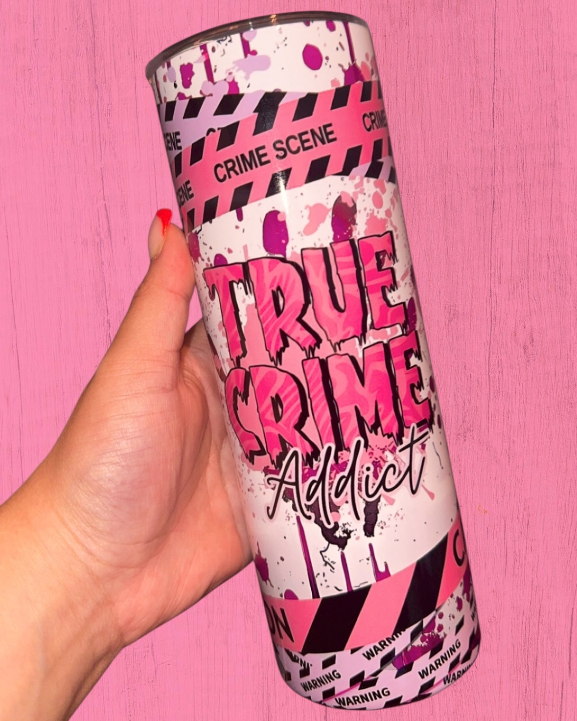 True Crime Pink 20oz Tumbler – Serpent Creations